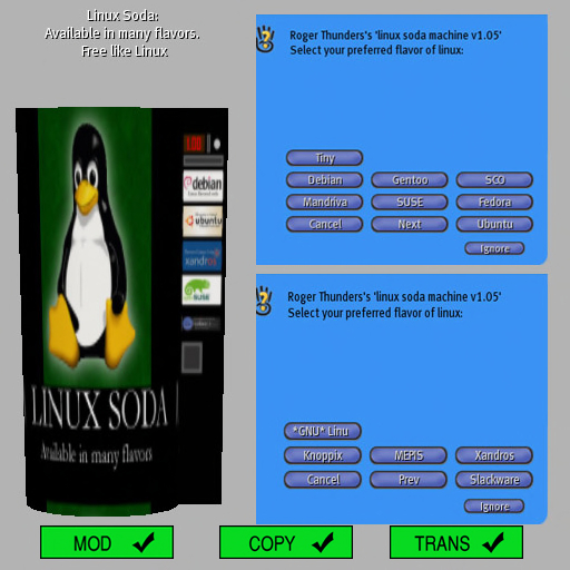 Second Life Marketplace - linux soda machine